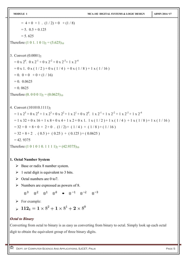 Module 1 number systems and code1 | PDF | Technology & Computing