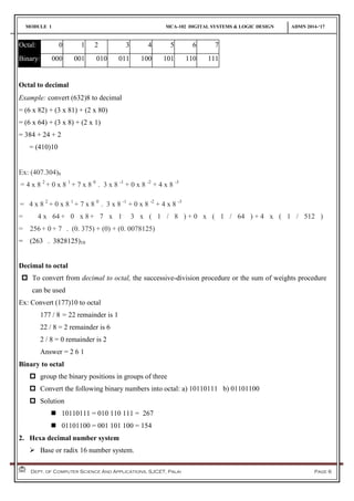 Module 1 number systems and code1 | PDF