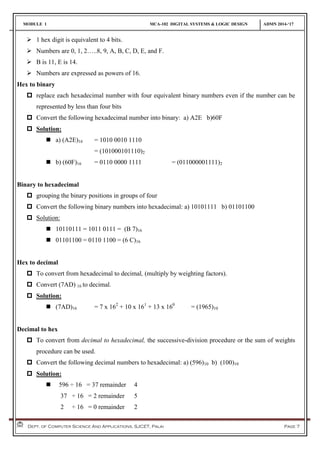 Module 1 number systems and code1 | PDF