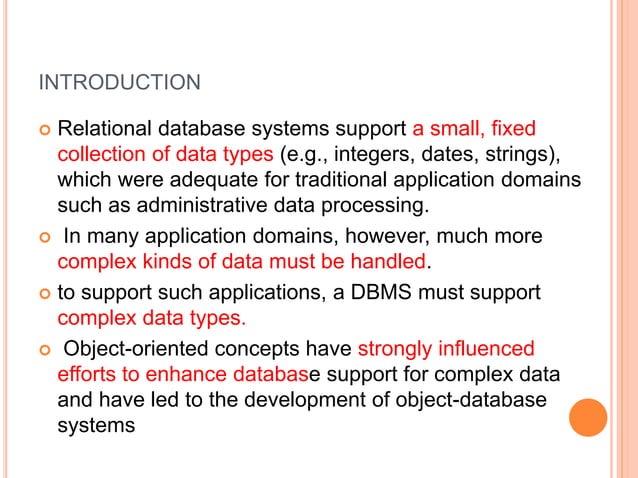 Adbms Object And Object Relational Databases Ppt 1661