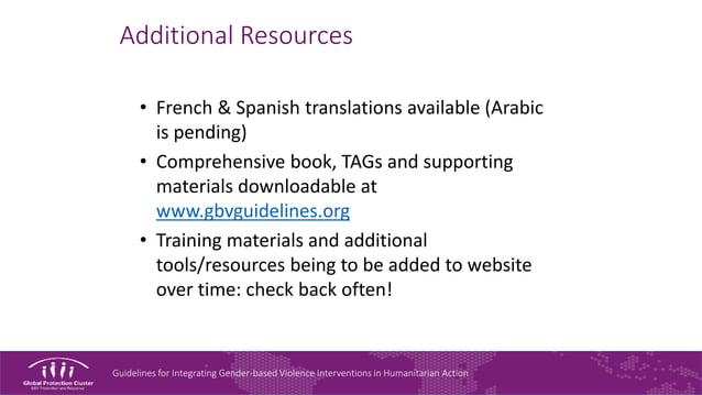 Module 1: Background to the GBV Guidelines | PPTX