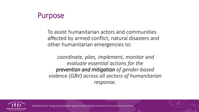 Module 1: Background to the GBV Guidelines | PPTX