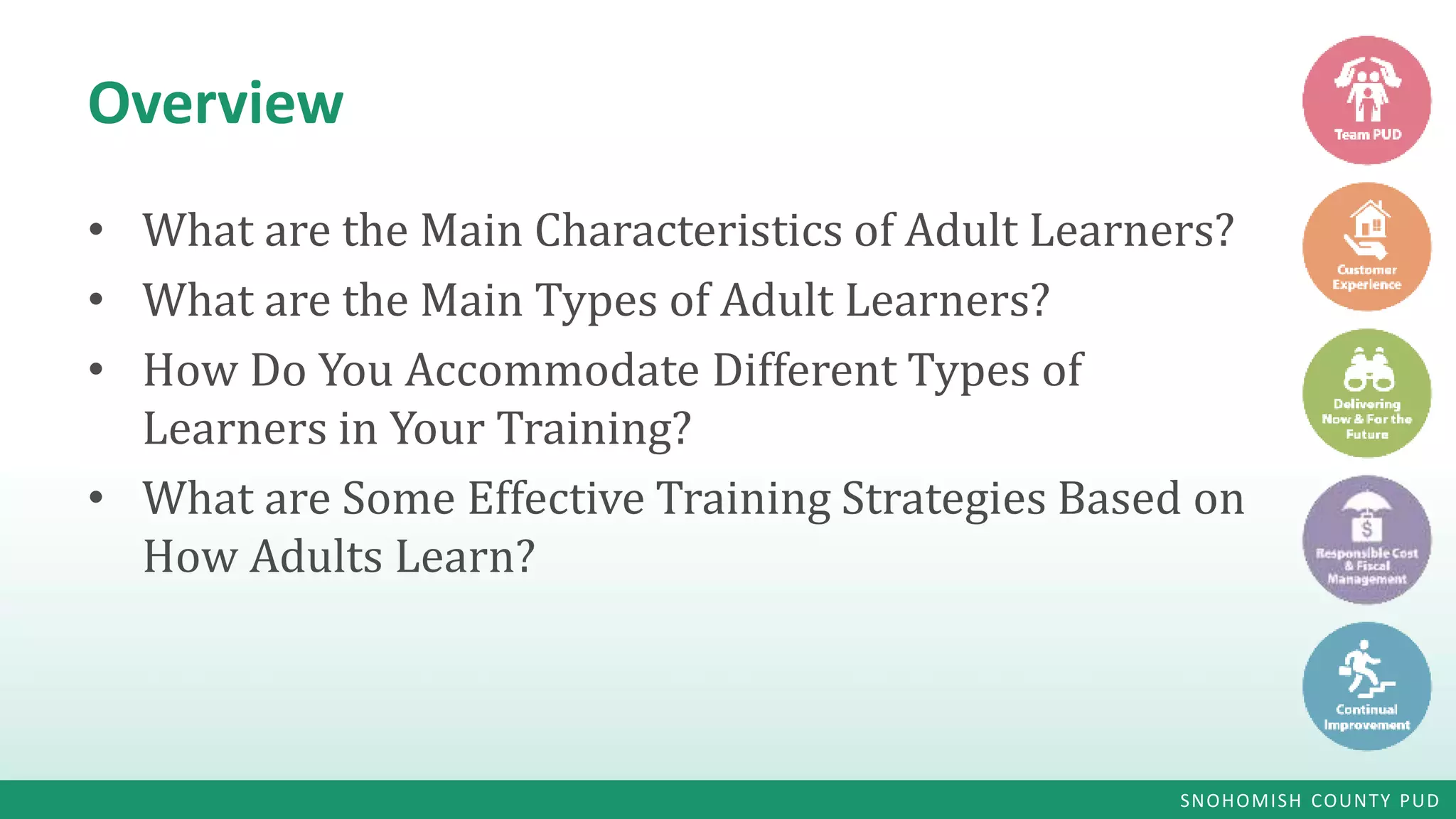 Module 1 Part B - Understanding the Adult Learner | PPTX