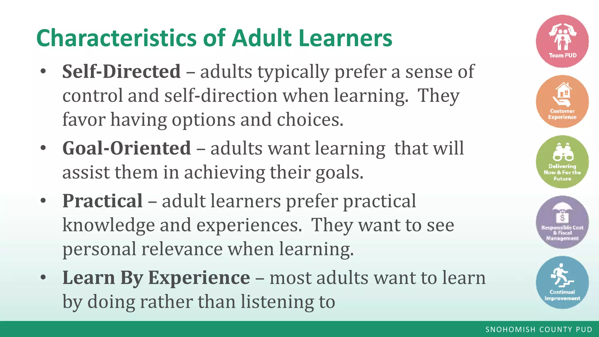 Module 1 Part B - Understanding the Adult Learner | PPTX