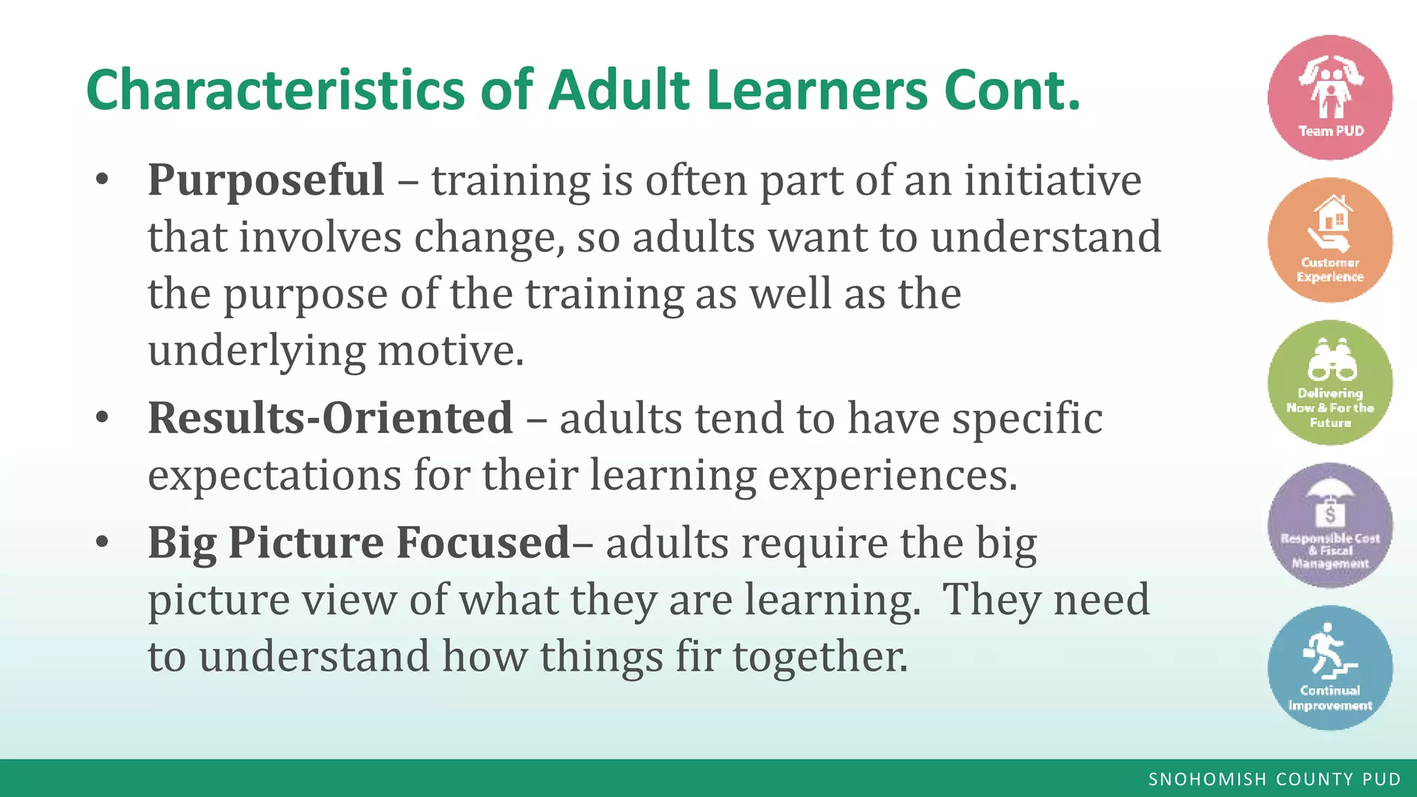 Module 1 Part B - Understanding the Adult Learner | PPTX