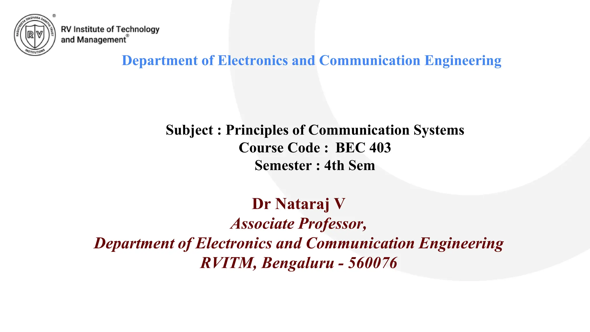 Principles of communication systems for reference | PPT