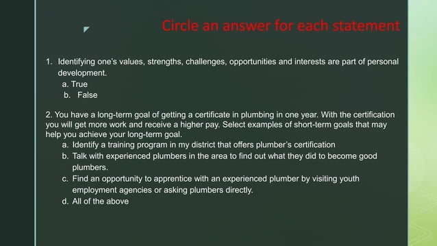 Module1 Personal Development Session 1 Activity 2 | PPT