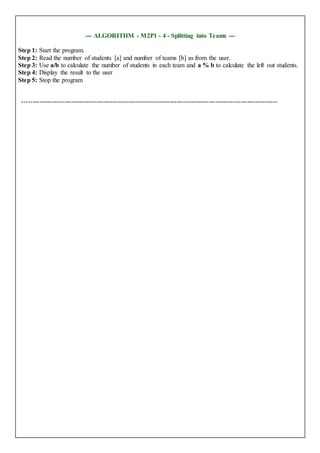 Module 1 programs | PDF