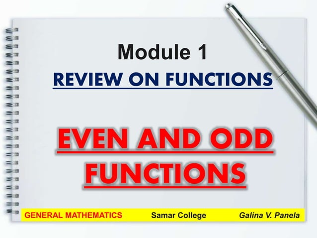 GENERAL MATHEMATICS Module 1: Review on Functions | PPTX