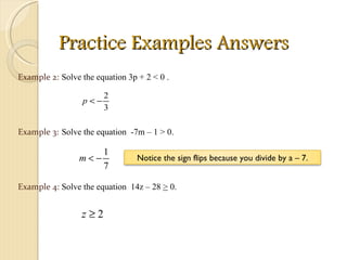Module 1 solving inequalities notes | PPT