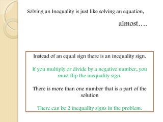 Module 1 solving inequalities notes | PPT