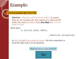Module 1 solving inequalities notes | PPT