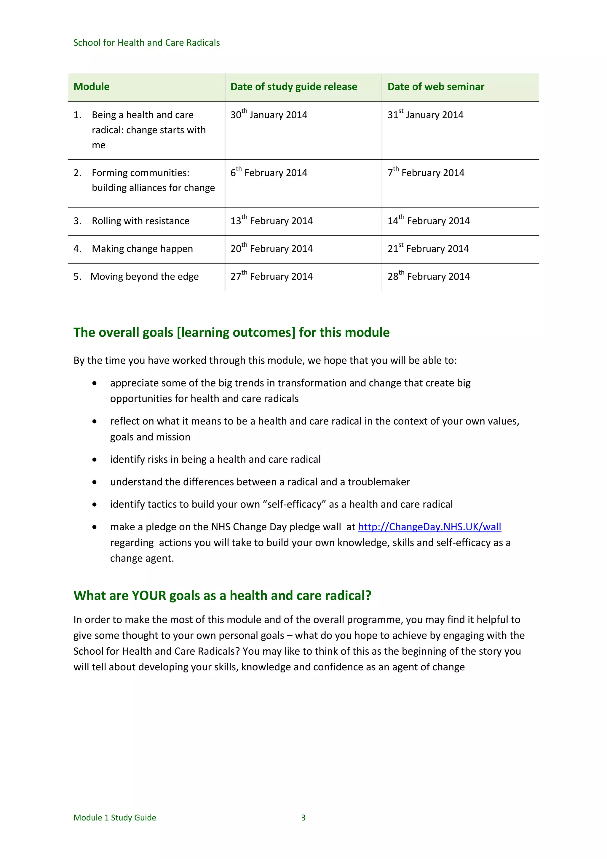 Module 1 study guide - change starts with me | PDF