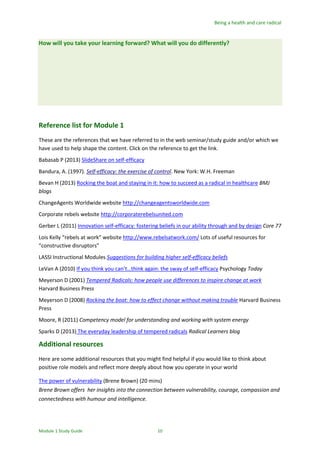 Module 1 study guide - change starts with me | PDF