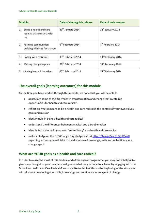 Module 1 study guide - change starts with me | PDF