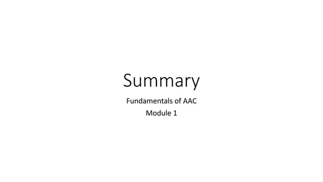 Module 1 summary | PPT