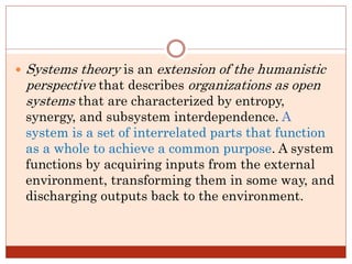 System Approach Theory