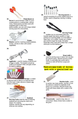 Seafood Serving Tools Drawing