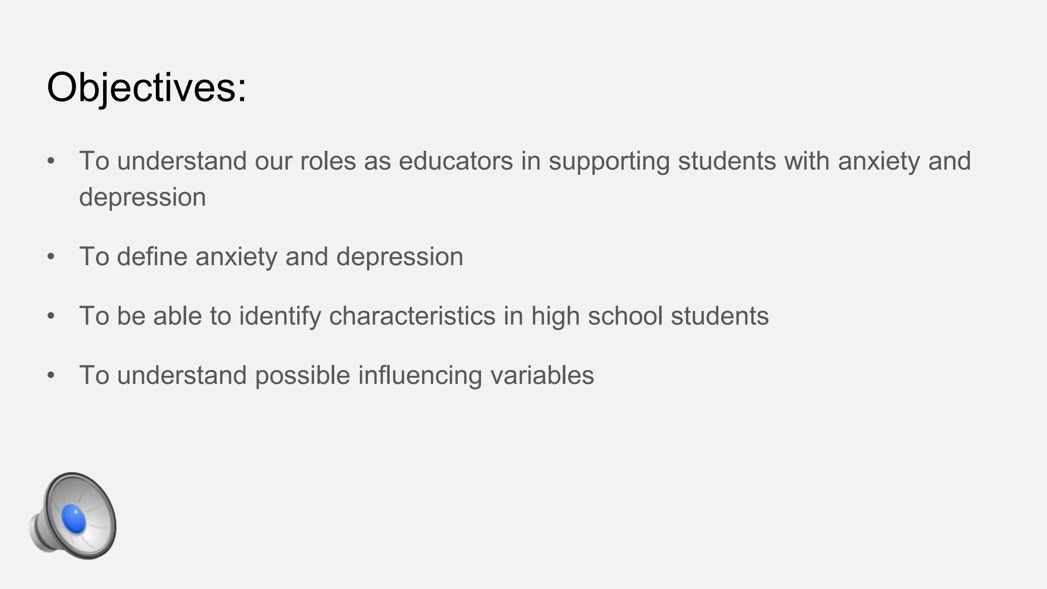 Module 1 understanding anxiety and depression in high school students ...