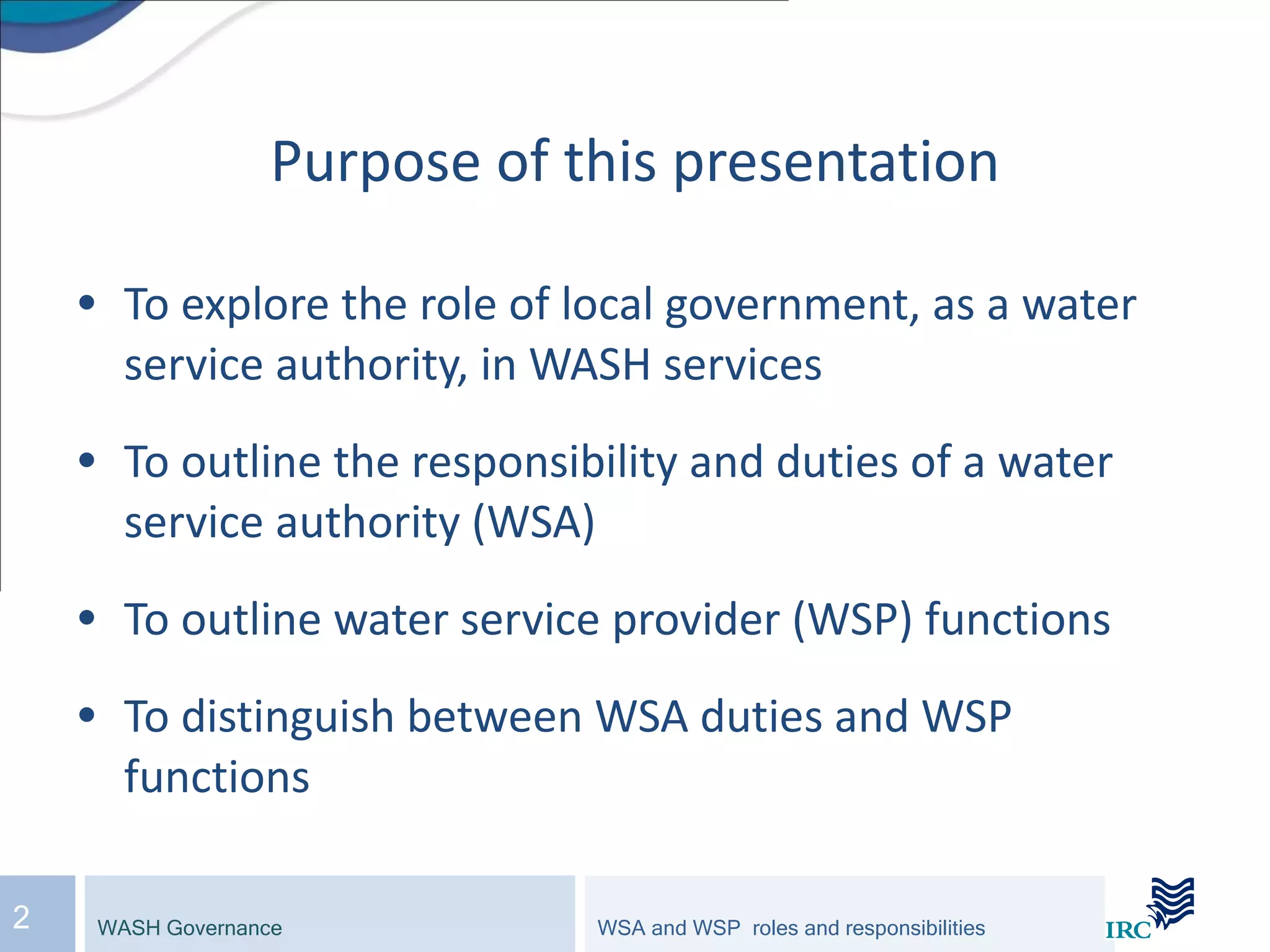 Module 1 wsa and wsp roles and responsibilities (presentation) | PPT