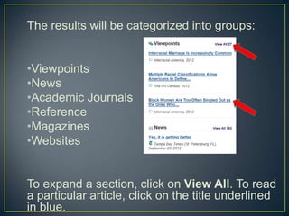 Unit 2: Using the Online Research Databases | PPTX