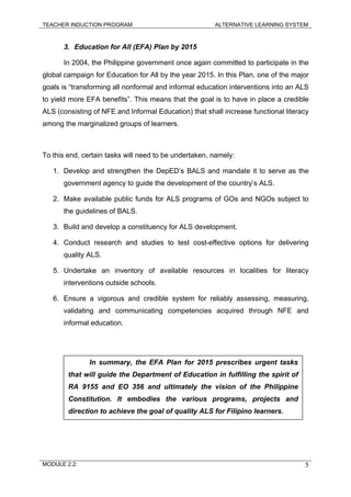 Module 2.2 alternative learning system | PDF