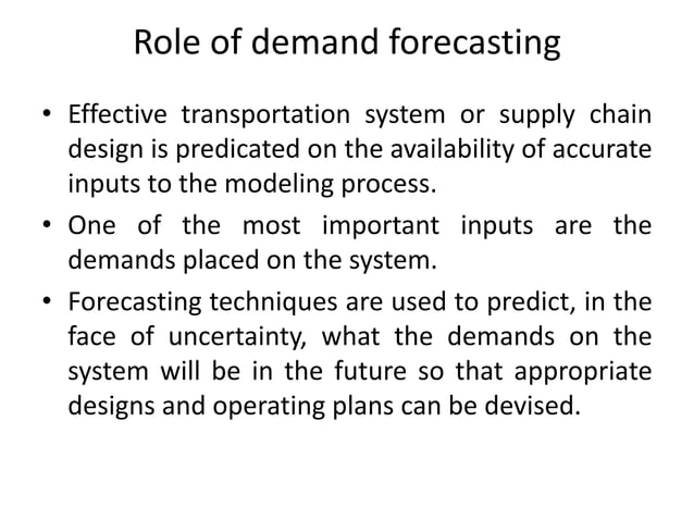 Demand forecasting in supply chain | PPTX | Logistics | Business