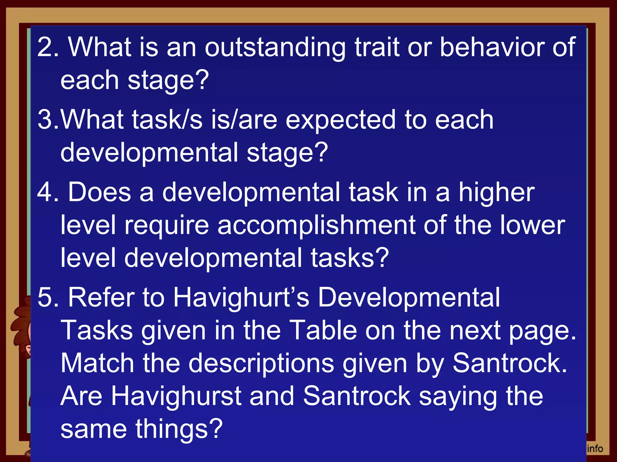 Module 2- The Stages of Development and Developmental Tasks | PPT