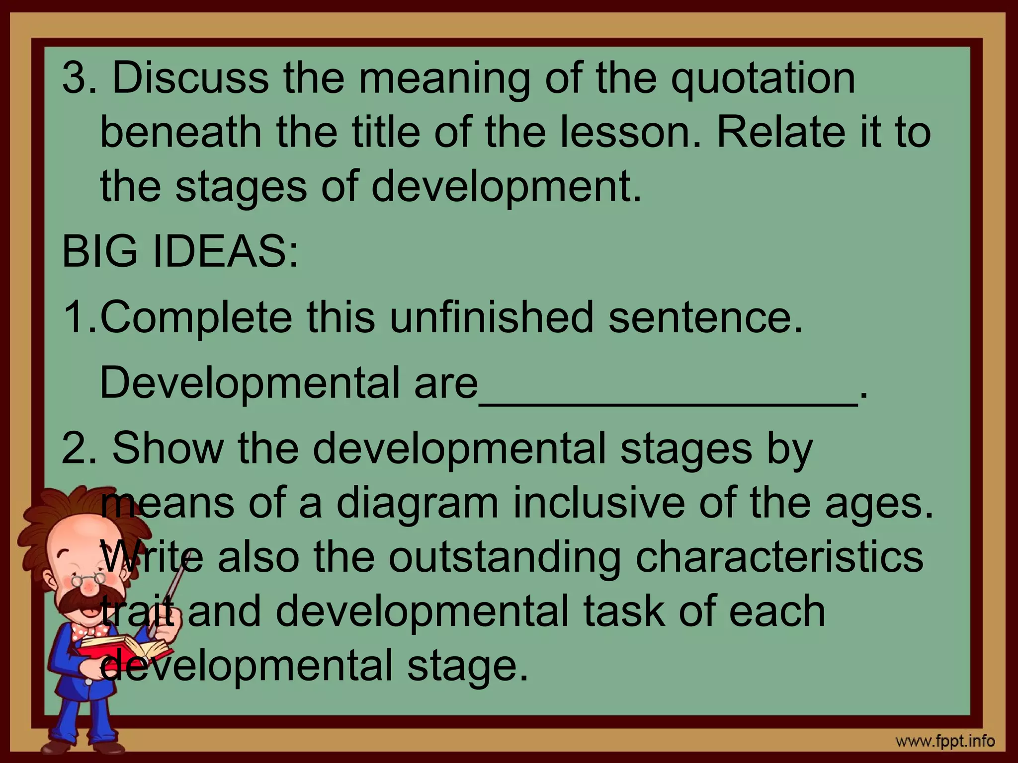 Module 2- The Stages of Development and Developmental Tasks | PPT