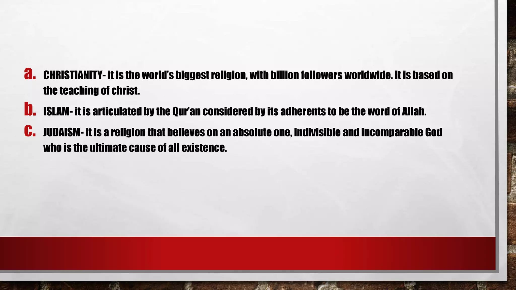 Module 2. lesson 6: RELIGION AND BELIEF SYSTEM | PPTX