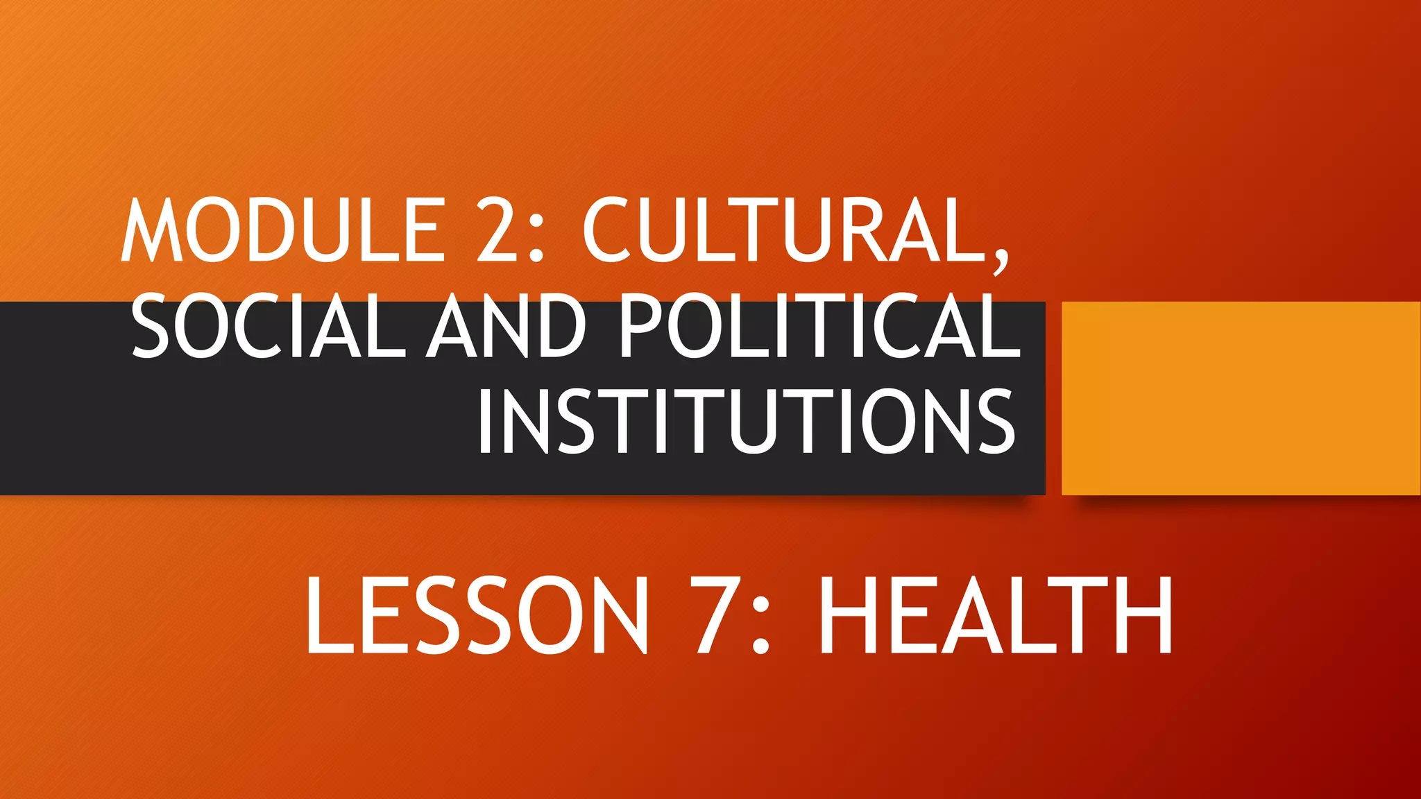 LESSON 7: HEALTH | PPTX
