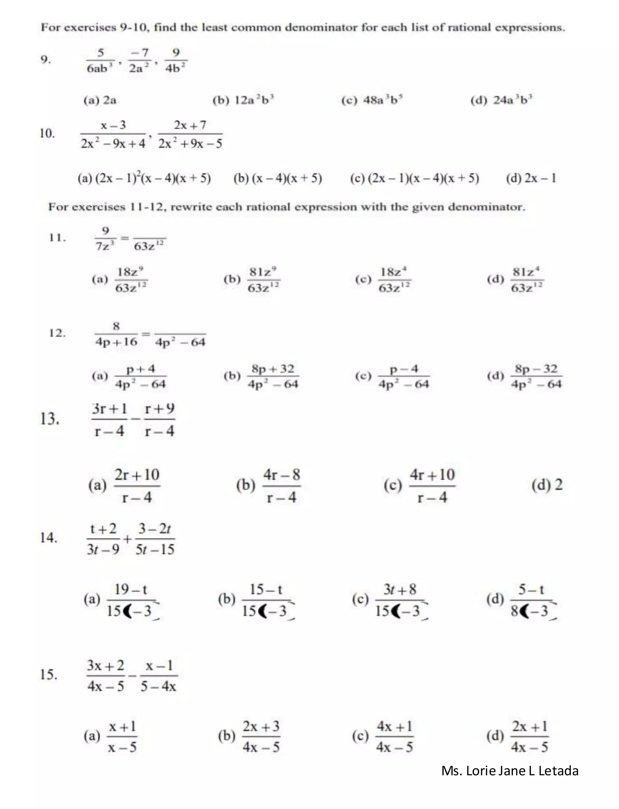 Rational Expressions | DOCX