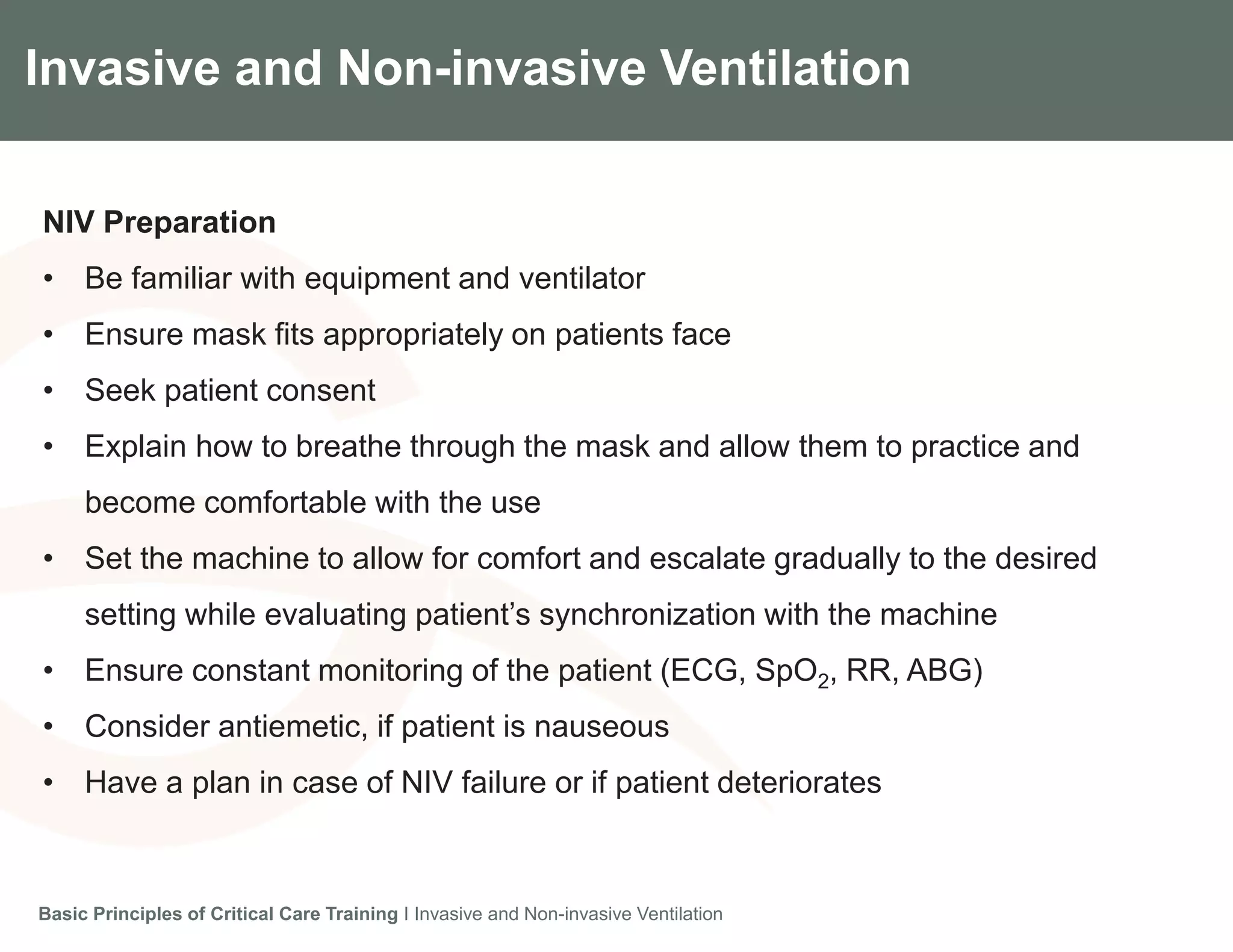 Module 2.5 Invasive & Non-Invasive Ventilation | PPTX