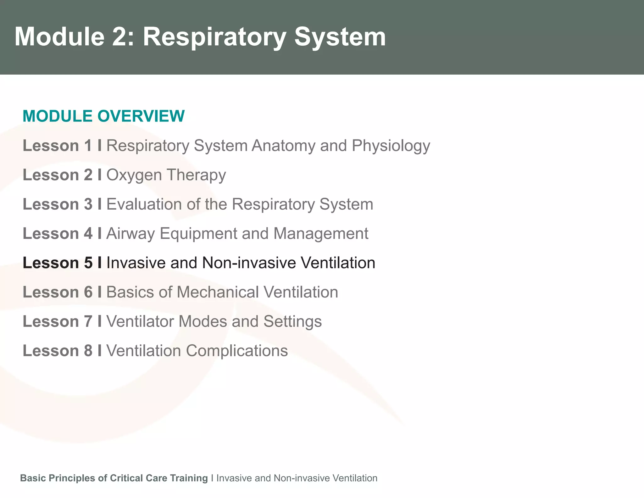 Module 2.5 Invasive & Non-Invasive Ventilation | PPTX