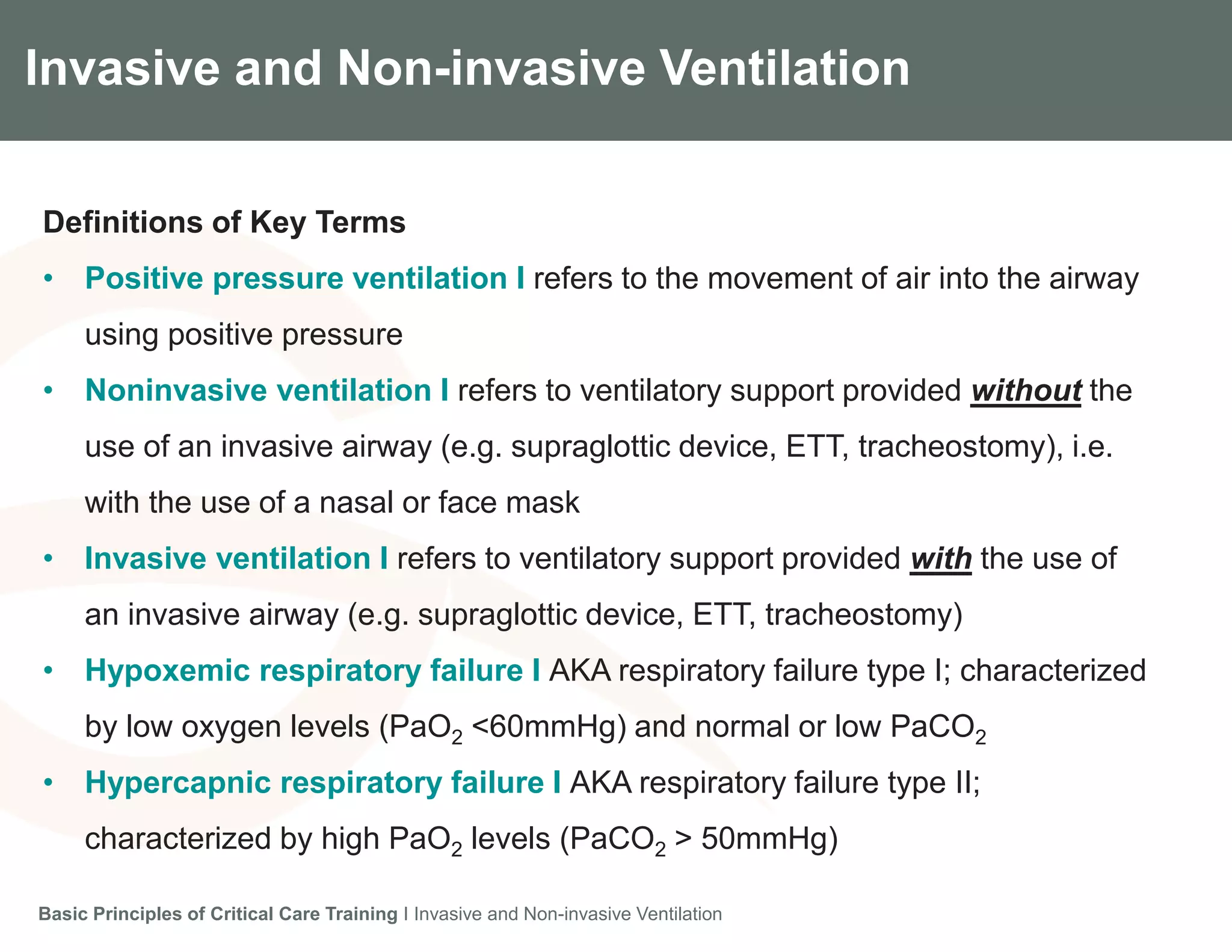 Module 2.5 Invasive & Non-Invasive Ventilation | PPTX