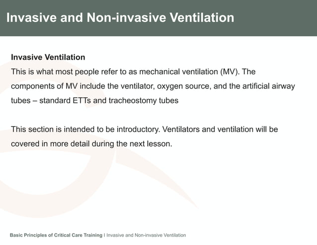 Module 2.5 Invasive & Non-Invasive Ventilation | PPTX