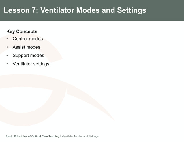 Module 2.7 Ventilation Modes & Settings | PPT