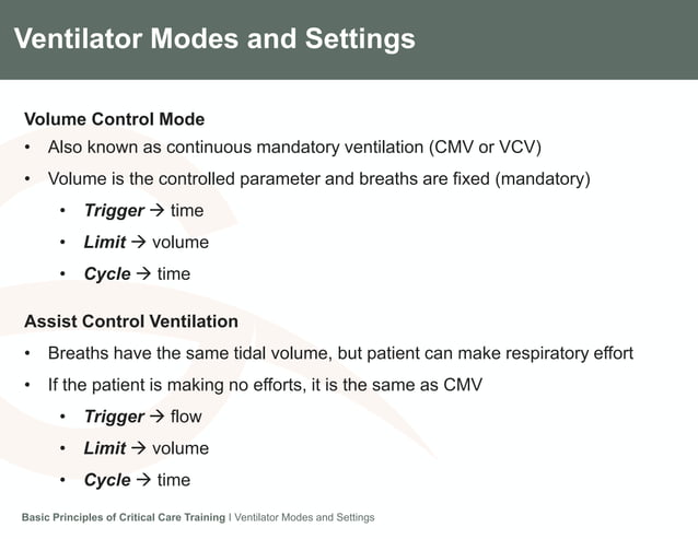 Module 2.7 Ventilation Modes & Settings | PPT | Free Download