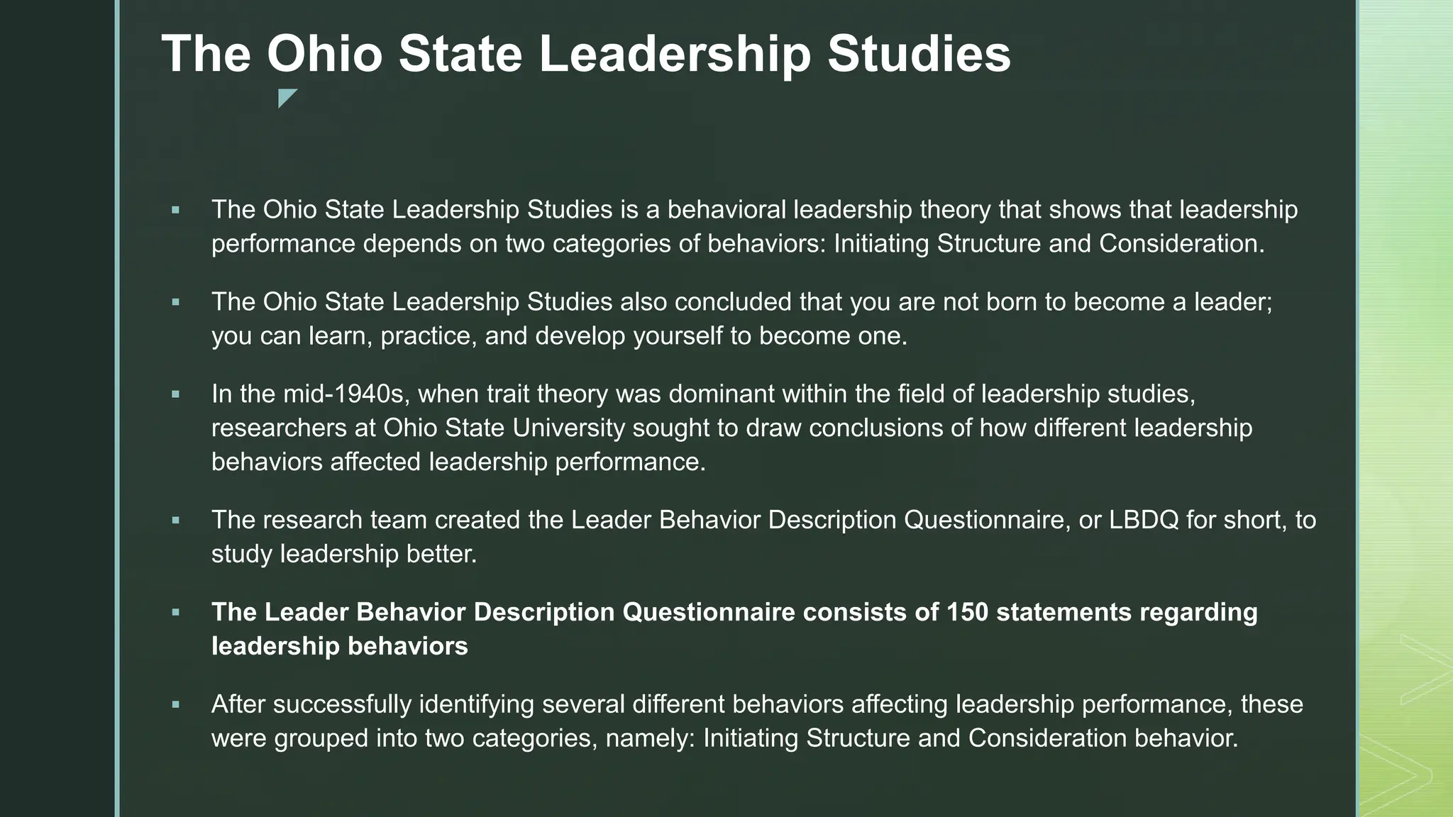 Theories of leadership in leadership and team building | PPTX