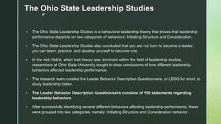 Theories of leadership in leadership and team building | PPTX