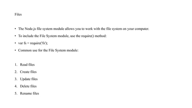 module 2.pptx for full stack mobile development application on backend application | PPT