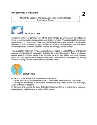 Mesoamerica Civilization (Maya, Aztec and Incan Civilization) | PDF