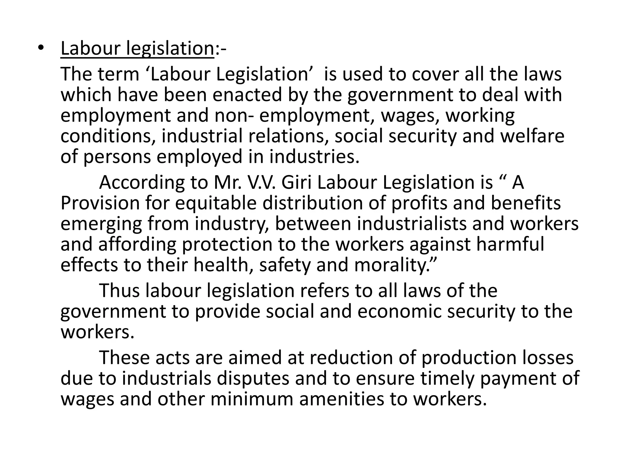 Labour legislations in India and its history | PPTX