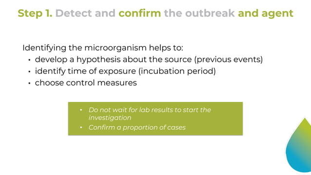 Outbreak investigation steps (Waterborn) | PDF