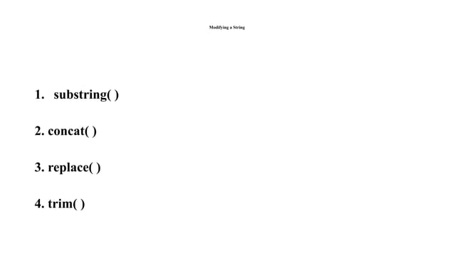 String In Java String Constructors And Operations Ppt