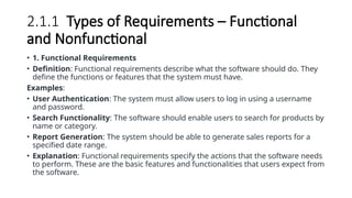Requirement Engineering. Types of requirement | PPT