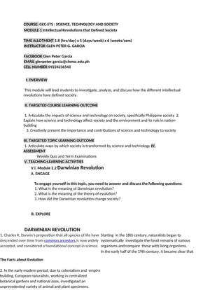 MODULE 2.2 GEC-STS Darwinian Revolution.docx