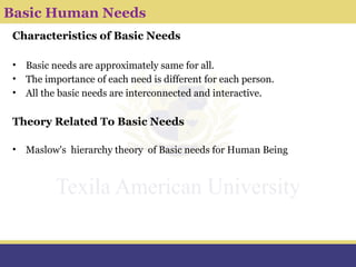 Module 2.1 Basic Human Needs- concept of Health | PPTX