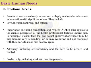 Module 2.1 Basic Human Needs- concept of Health | PPTX