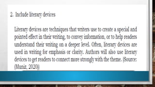 WRITE A SHORT POEM APPLYING THE VARIOUS ELEMENTS AND LITERARY DEVICES ...